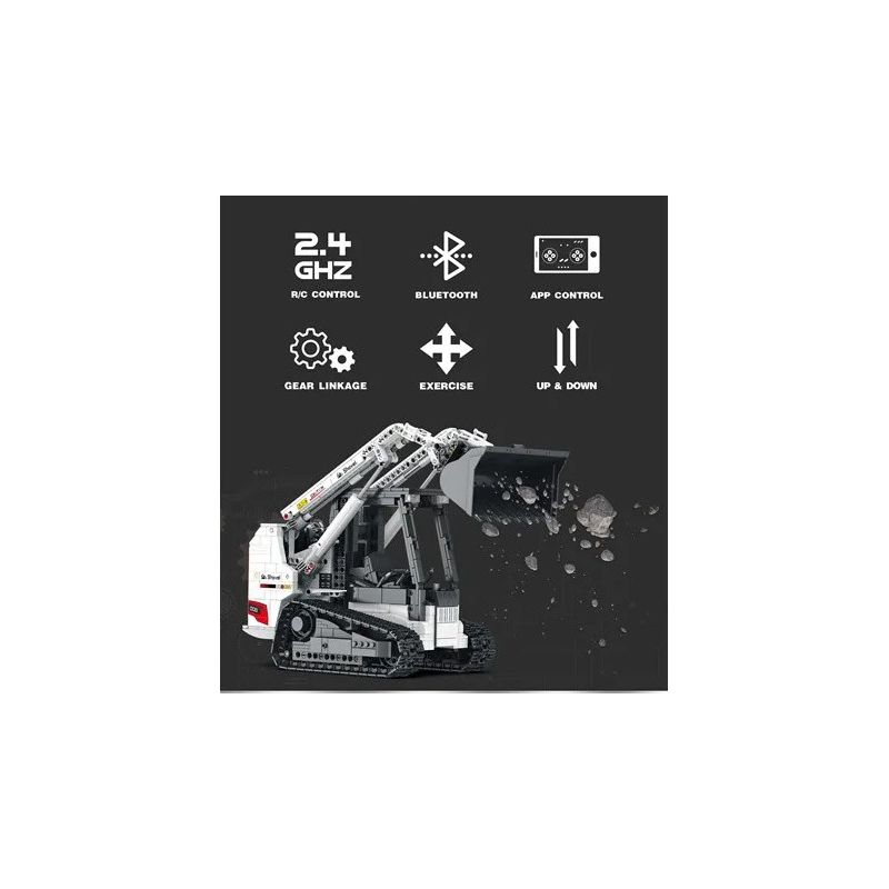 REOBRIX 22004 non MÁY XÚC LẬT BOBCAT bộ đồ chơi xếp lắp ráp ghép mô ...