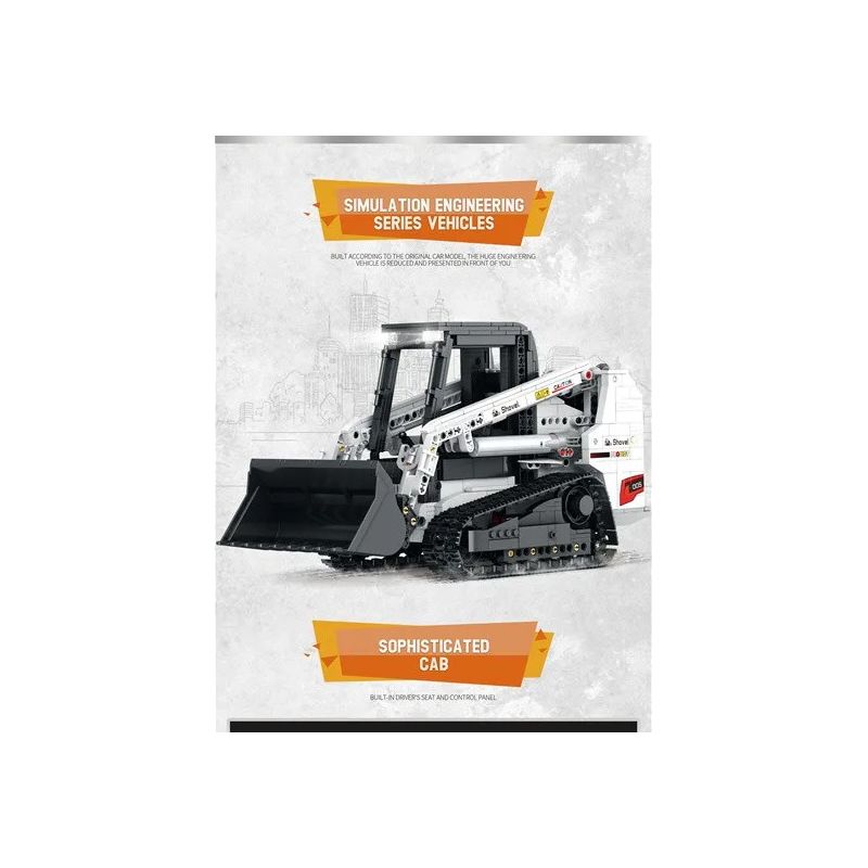 REOBRIX 22004 non MÁY XÚC LẬT BOBCAT bộ đồ chơi xếp lắp ráp ghép mô ...