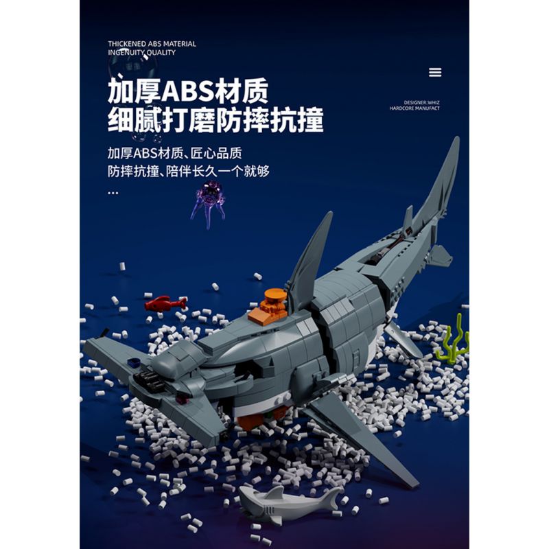 QIZHILE U0110 0110 non ĐỘI TUẦN TRA BỜ BIỂN CÁ MẬP ĐẦU BÚA bộ đồ chơi ...