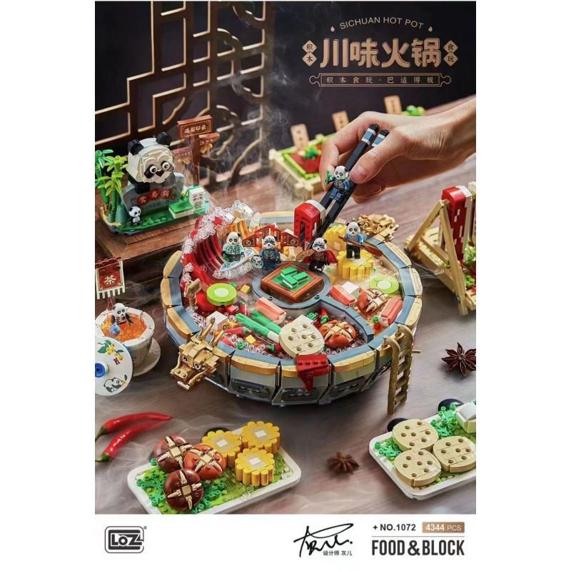 LOZ 1072 non Lego LẨU KIỂU TỨ XUYÊN SHIWAN bộ đồ chơi xếp lắp ráp ghép mô hình Creator Sáng Tạo ...