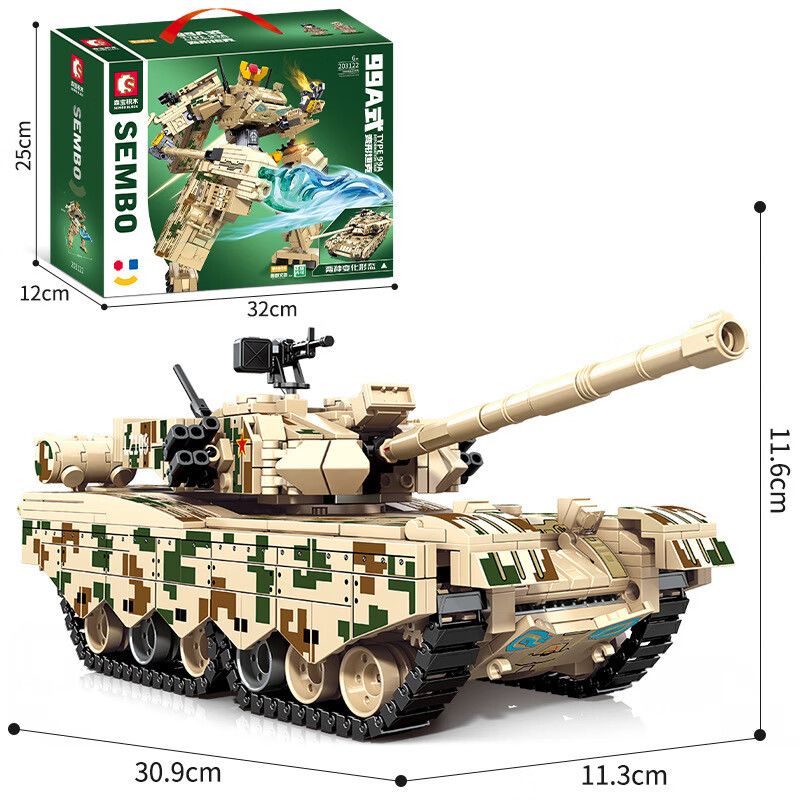 SEMBO 203122 non XE TĂNG BIẾN DẠNG TYPE 99A bộ đồ chơi xếp lắp ráp ghép ...