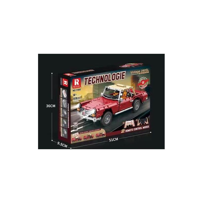 REOBRIX 11005 non CỔ ĐIỂN 280SL bộ đồ chơi xếp lắp ráp ghép mô hình VINTAGE 280SL Kỹ Thuật Công ...