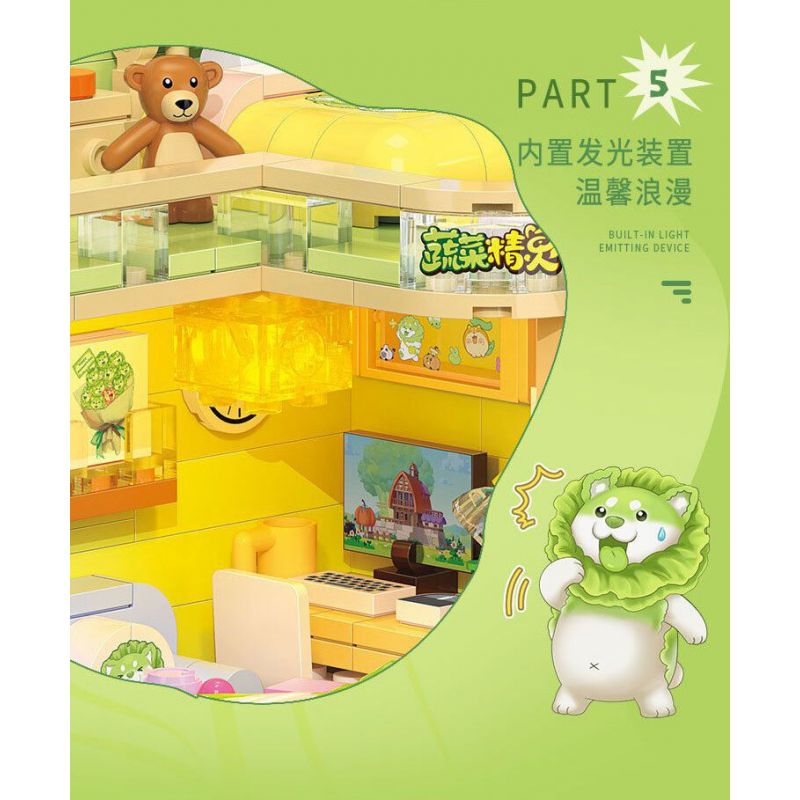 BALODY 21183 non PHÁP SƯ RAU CỦ CĂN HỘ CHÓ BẮP CẢI bộ đồ chơi xếp lắp ...