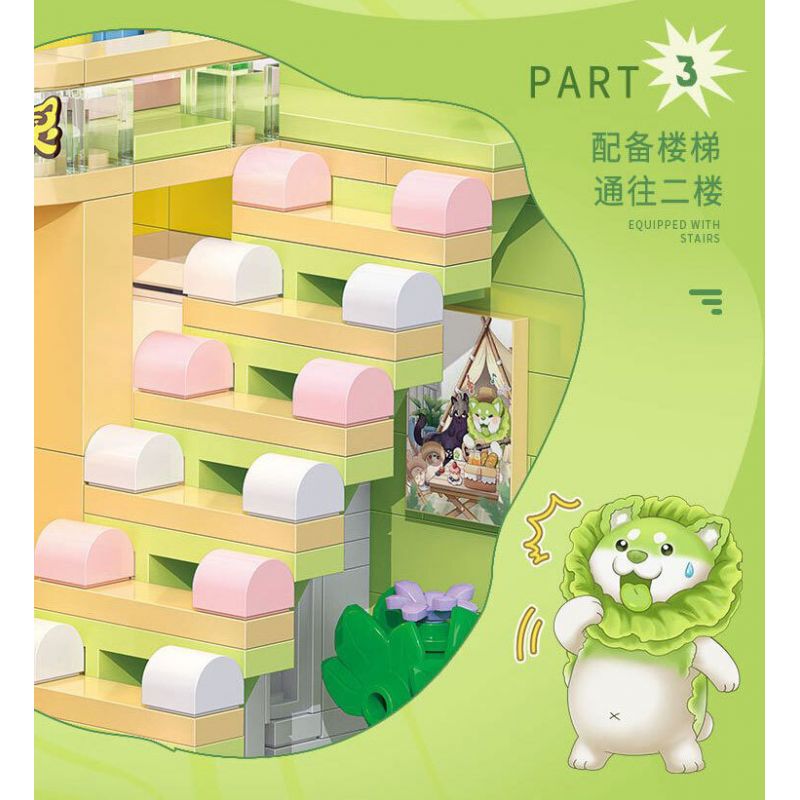 BALODY 21183 non PHÁP SƯ RAU CỦ CĂN HỘ CHÓ BẮP CẢI bộ đồ chơi xếp lắp ...