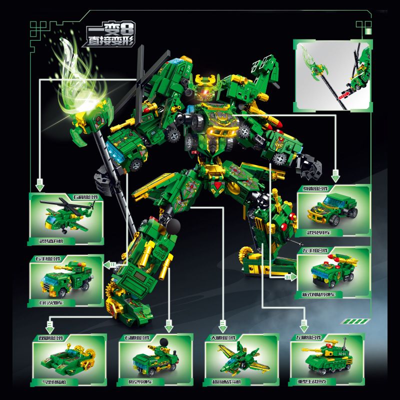 SEMBO 103334 CƠ GIÁP THÉP THÁNH VÕ TRUNG THÀNH QUAN VŨ bộ đồ chơi xếp lắp ráp ghép mô hình 963 khối