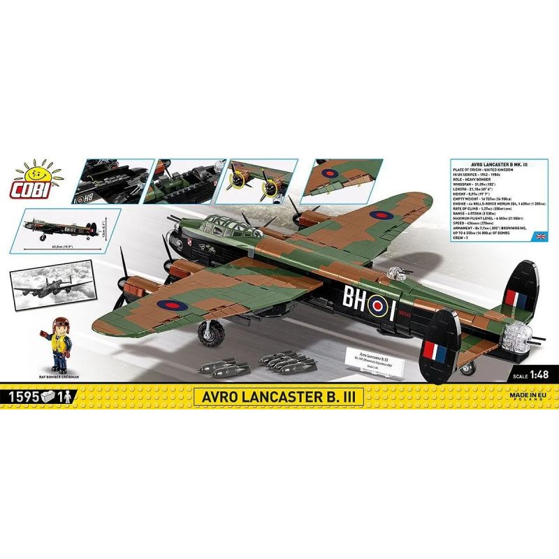 COBI 5759 5758 MÁY BAY NÉM BOM CHIẾN LƯỢC AVRO LANCASTER MK.III tỷ lệ 1 ...
