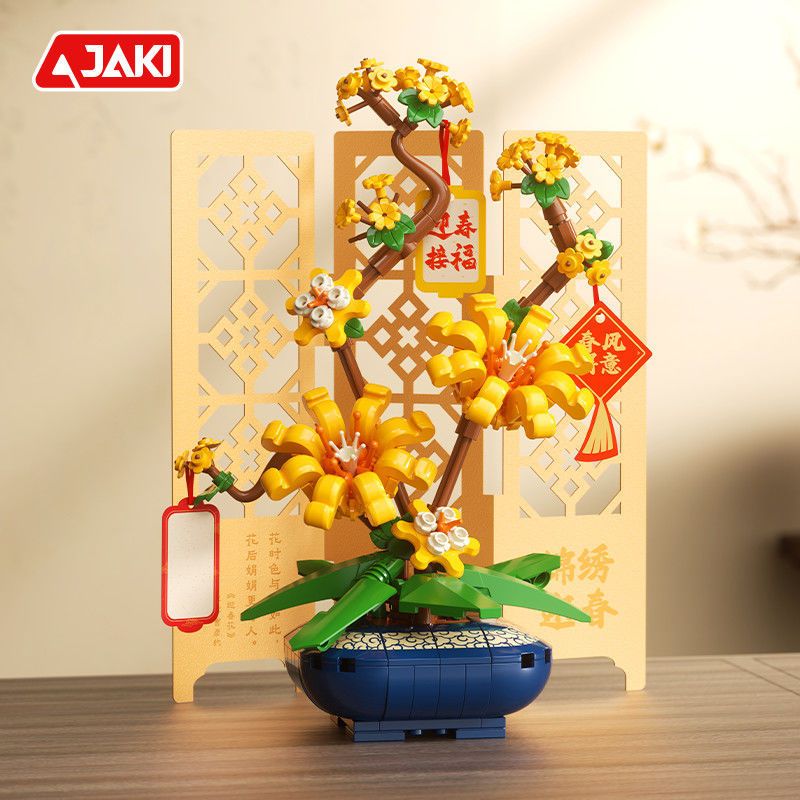 JAKI DK003 XU HƯỚNG HOA CÂY QUỐC GIA RỰC RỠ ĐÓN XUÂN bộ đồ chơi xếp lắp ráp ghép mô hình Creator ...