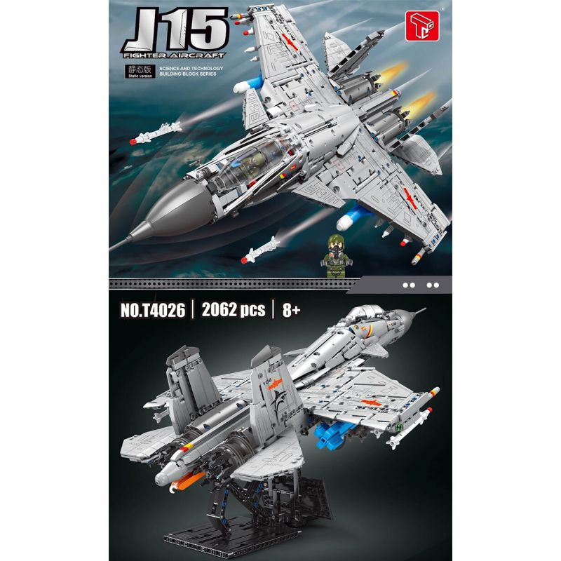 TAE GAOLE T4026 4026 non Lego MÁY BAY CHIẾN ĐẤU J-15 bộ đồ chơi xếp lắp ráp ghép mô hình Technic ...