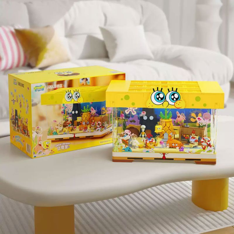 AREA-X AB0082 0082 SPONGEBOB SQUAREPANTS BEACHBURG SCENE VỚI HỘP HIỂN ...