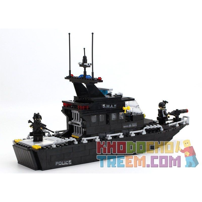 HSANHE 6511 Xếp hình kiểu MILITARY ARMY Patrol Boat And Helicopter ...