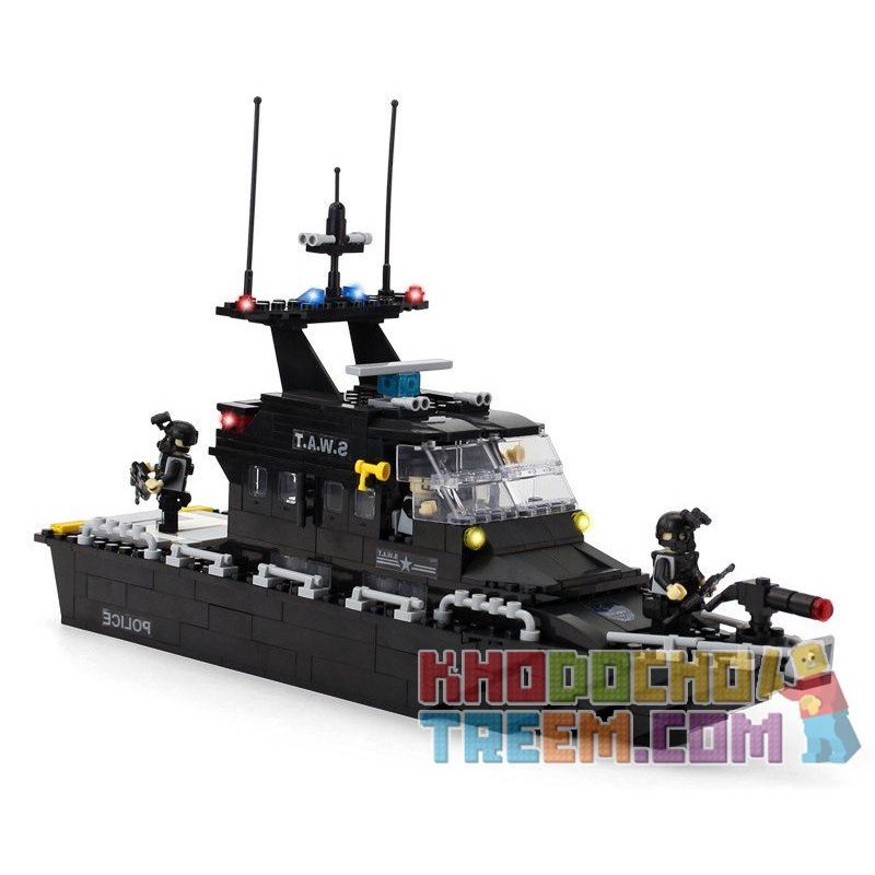 HSANHE 6511 Xếp hình kiểu MILITARY ARMY Patrol Boat And Helicopter ...