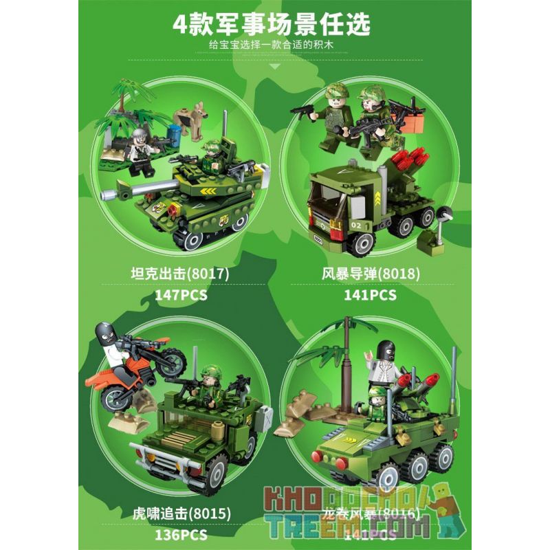 GUDI 8015 8016 8017 8018 non PHƯƠNG TIỆN QUÂN SỰ bộ đồ chơi xếp lắp ráp ...