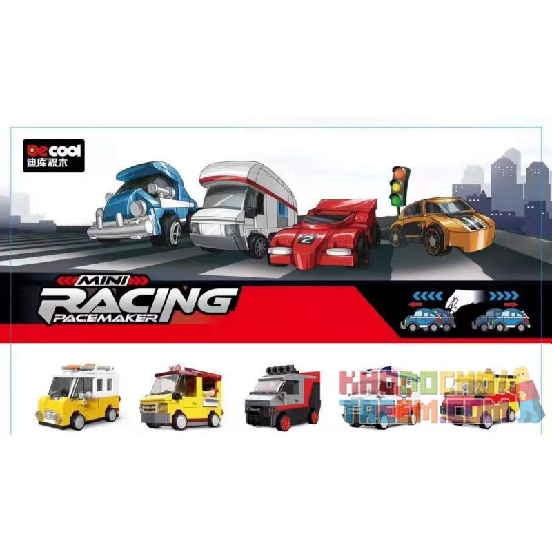 Decool 22008 Jisi 22008 non Lego ĐOÀN XE TRẮNG bộ đồ chơi xếp lắp ráp ghép mô hình Speed ...