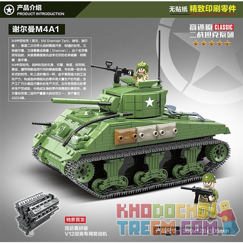 QuanGuan 100081 Quan Guan 100081 Xếp hình kiểu Lego World War Ii ...
