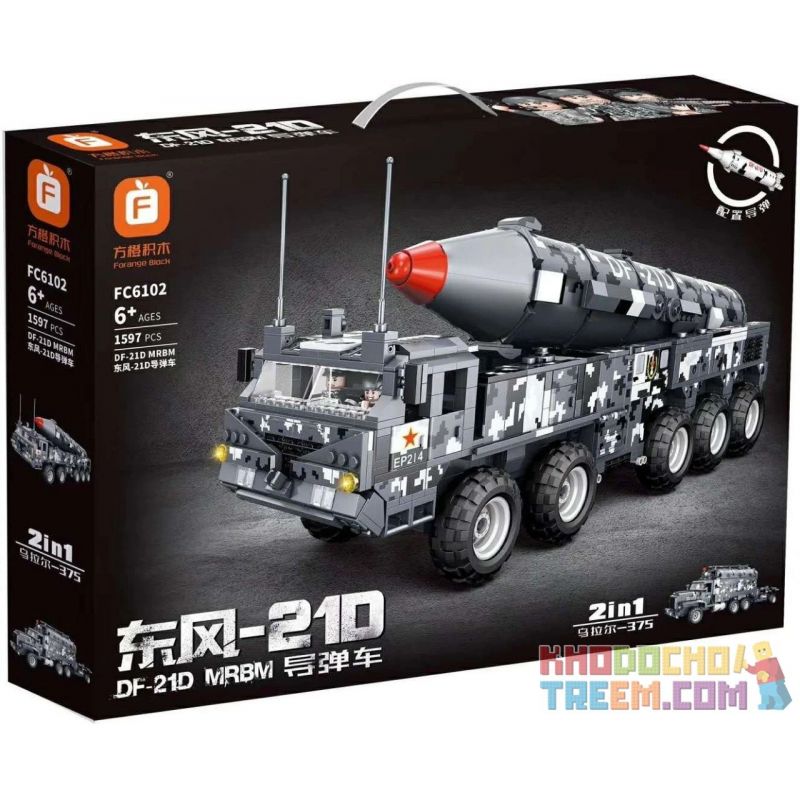 FORANGE FC6102 6102 non XE TÊN LỬA DONGFENG-21D URAL-375 bộ đồ chơi xếp ...