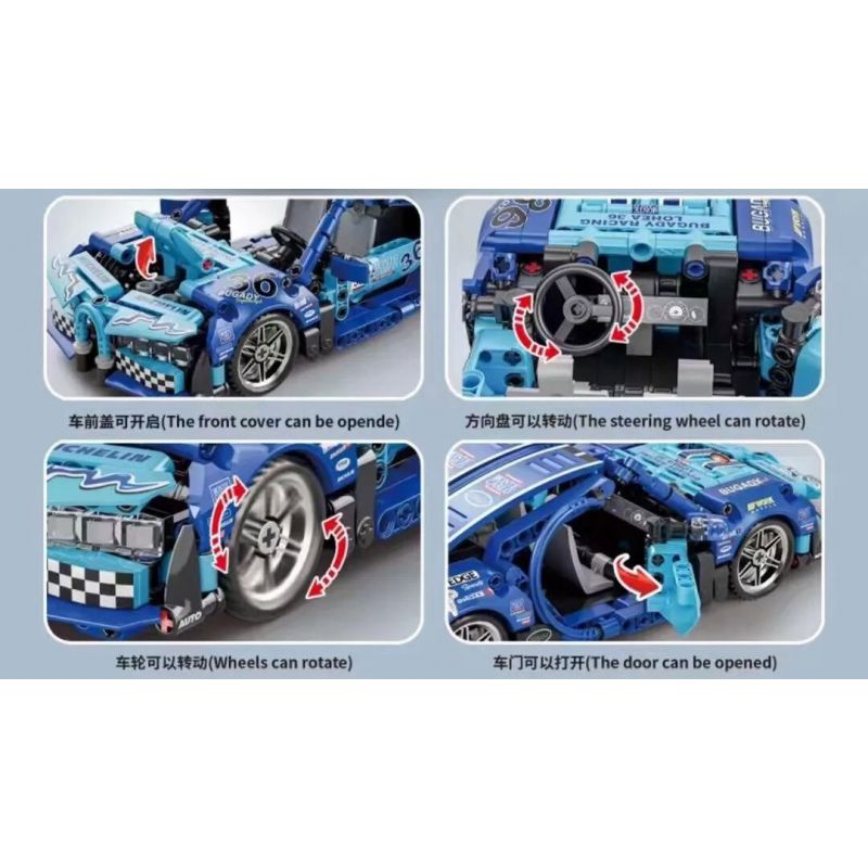 XIANGJUN XJ-081D 081D XJ081D non Lego BUGATTI bộ đồ chơi xếp lắp ráp ghép mô hình Technic Kỹ ...