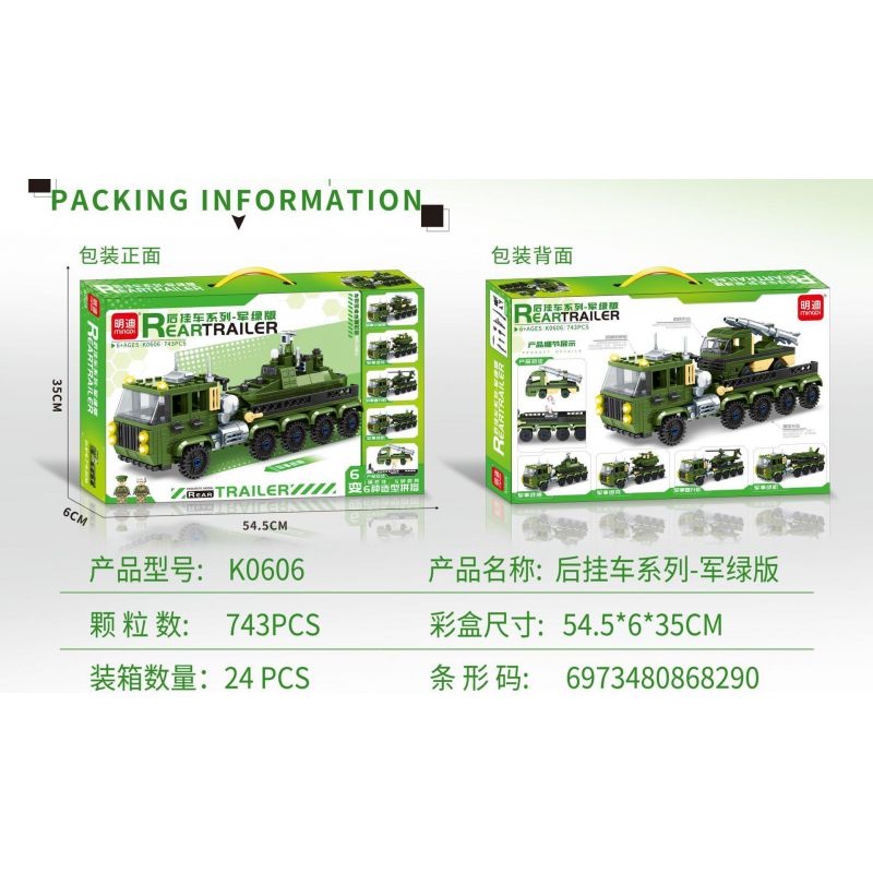 MINGDI LEIBAO K0606 0606 non TRAILER PHÍA SAU PHIÊN BẢN MÀU XANH QUÂN ...