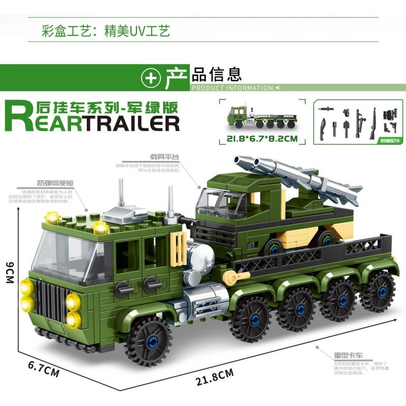 MINGDI LEIBAO K0606 0606 non TRAILER PHÍA SAU PHIÊN BẢN MÀU XANH QUÂN ...