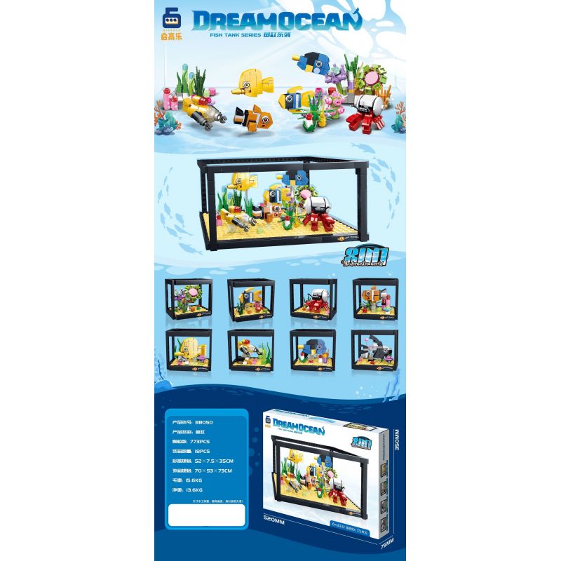 KAI GAO LE BB050 BB008 non BỂ CÁ bộ đồ chơi xếp lắp ráp ghép mô hình Creator DREAMOCEAN Sáng Tạo ...