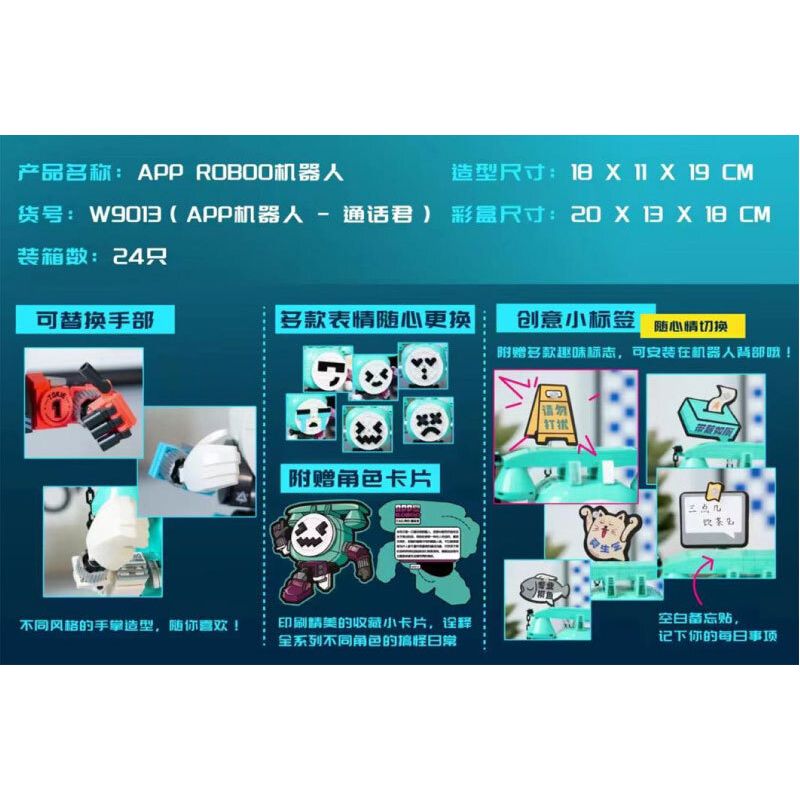 FUNIFY W9013 9013 non GỌI ROBOT ỨNG DỤNG ĐIỆN bộ đồ chơi xếp lắp ráp ...