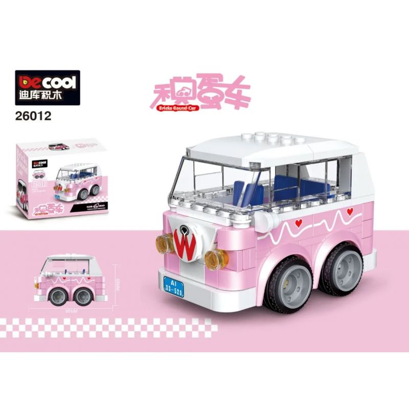 Decool 26012 Jisi 26012 non Lego PINK VOLKSWAGEN T1. bộ đồ chơi xếp lắp ráp ghép mô hình Mini ...