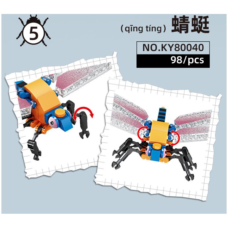 Kazi KY80040 80040 MINGDI LEIBAO K0375 0375 non HỌ CÔN TRÙNG 8 MẪU BỌ NGỰA RUỒI KIẾN ONG CHUỒN ...