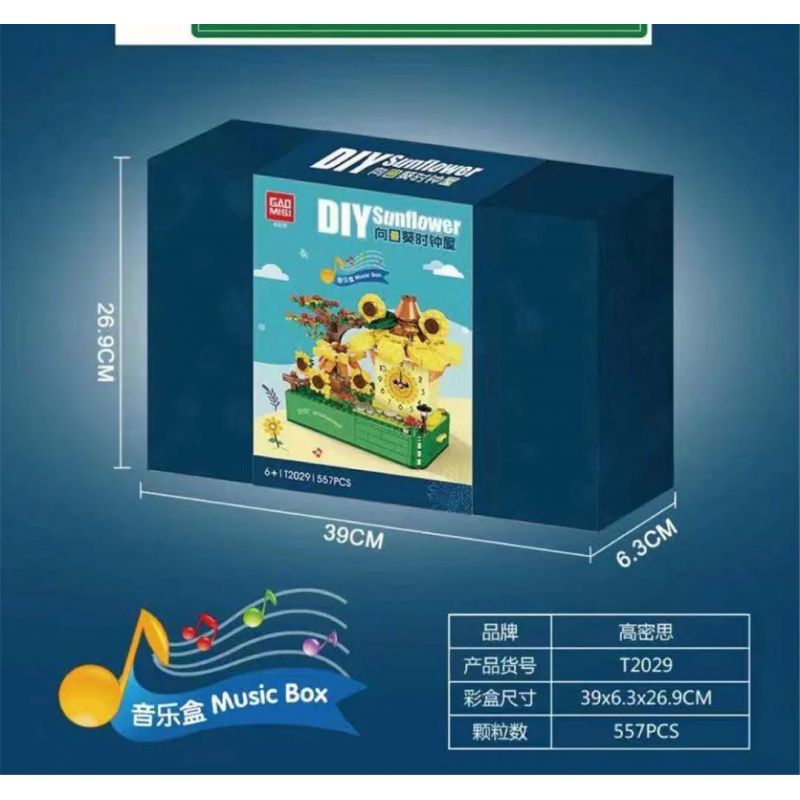 GAOMISI T2029 2029 non HỘP NHẠC NGÔI NHÀ ĐỒNG HỒ HOA HƯỚNG DƯƠNG bộ đồ ...